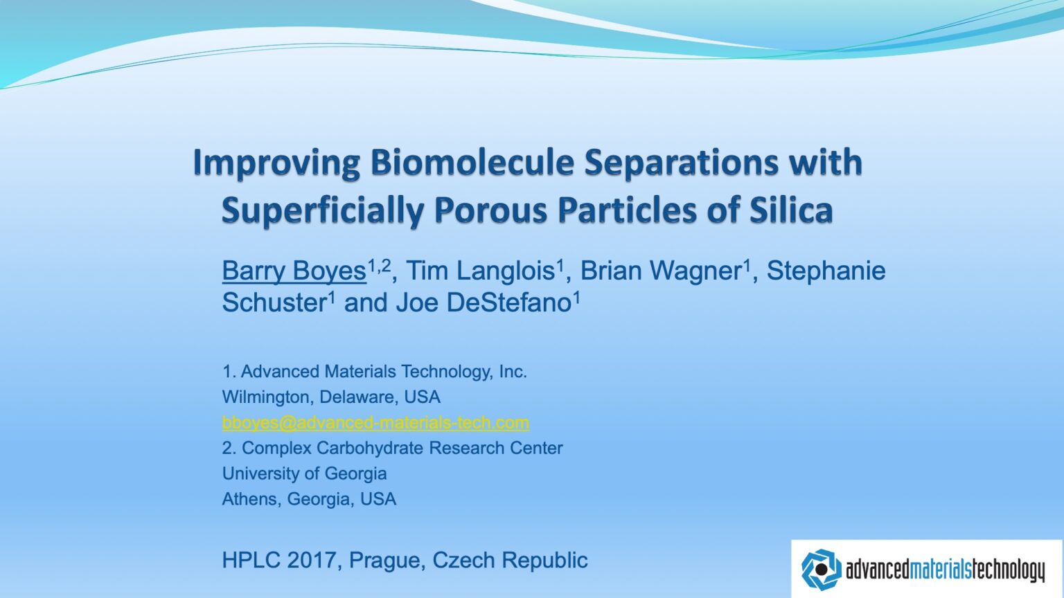 HPLC 2017 Improving Biomolecule Separations with Superficially Porous ...